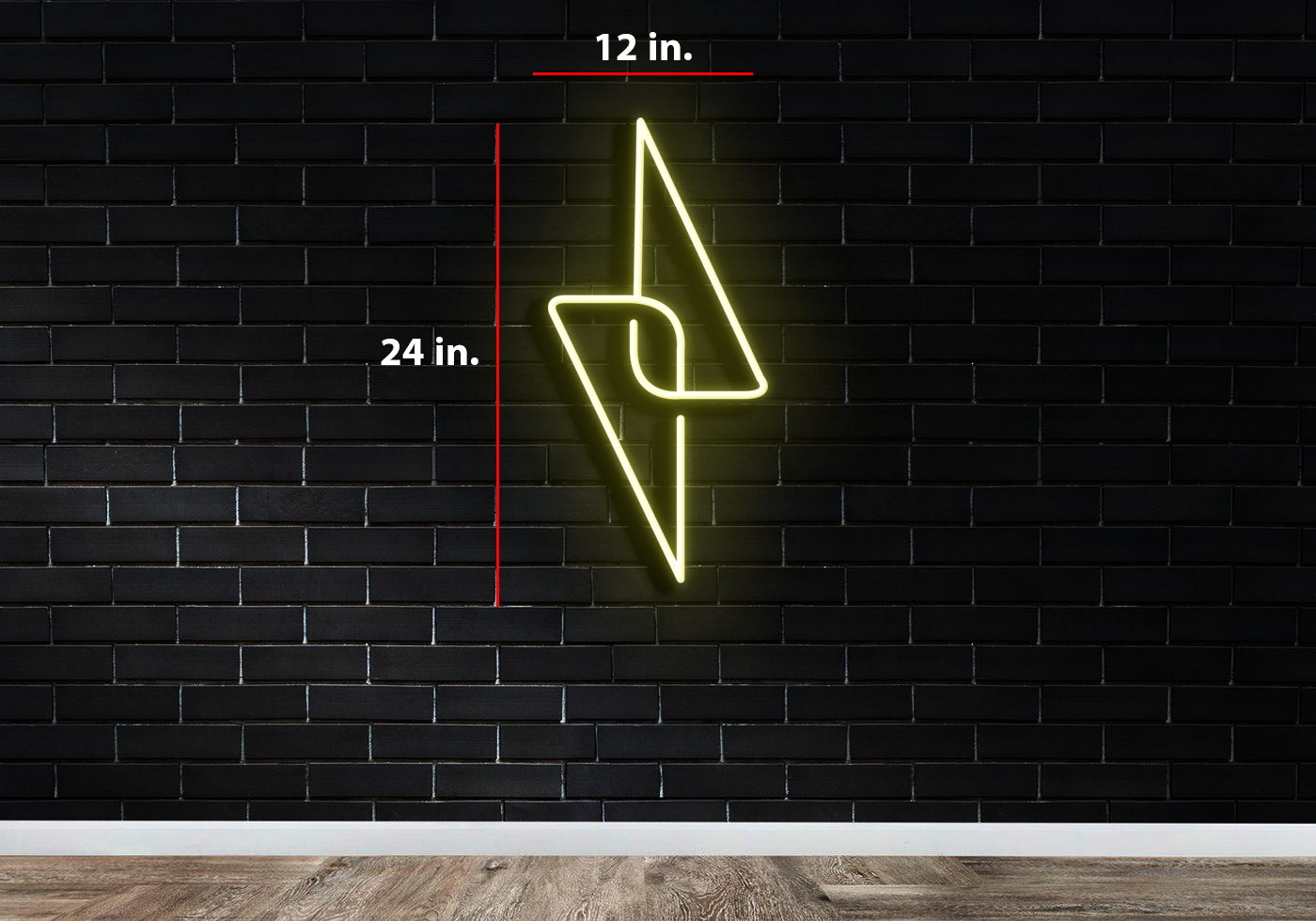 Green Bolt Neon Sign 12X24 inches — make neon sign
