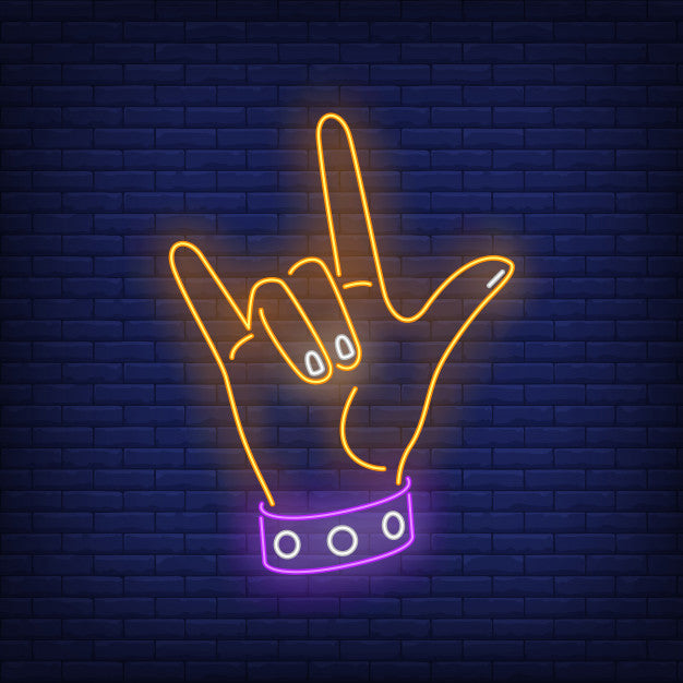 Rock Gesture Neon Sign — make neon sign
