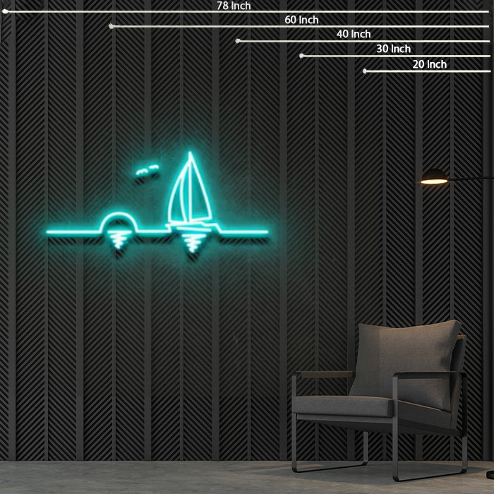 Sailing Boat Neon Sign Office & Home Décor — make neon sign