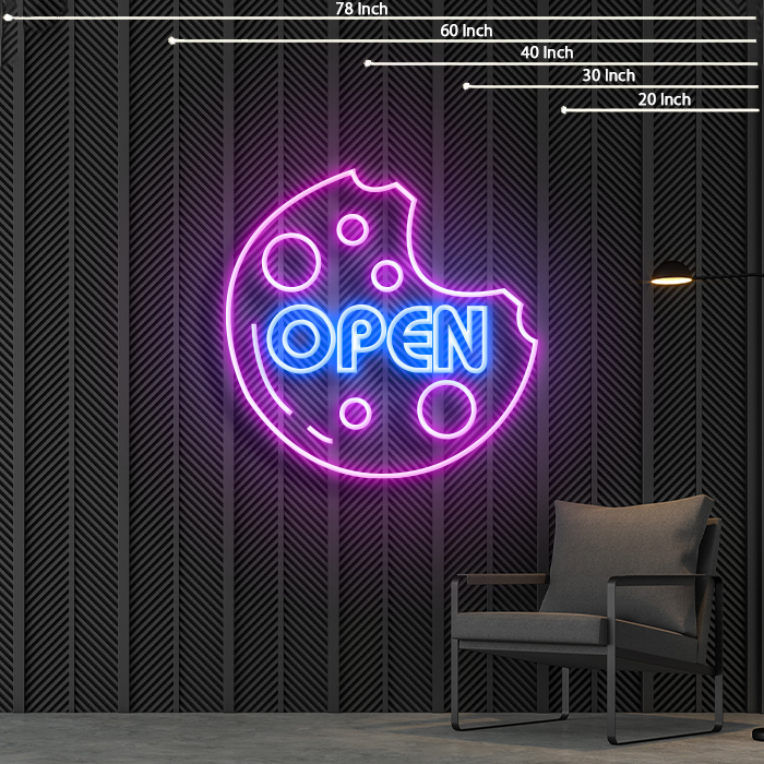 Cookie Open Sign 28x28 inches — make neon sign