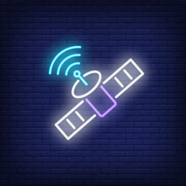 Satellite And Signal Symbol Neon Sign — make neon sign