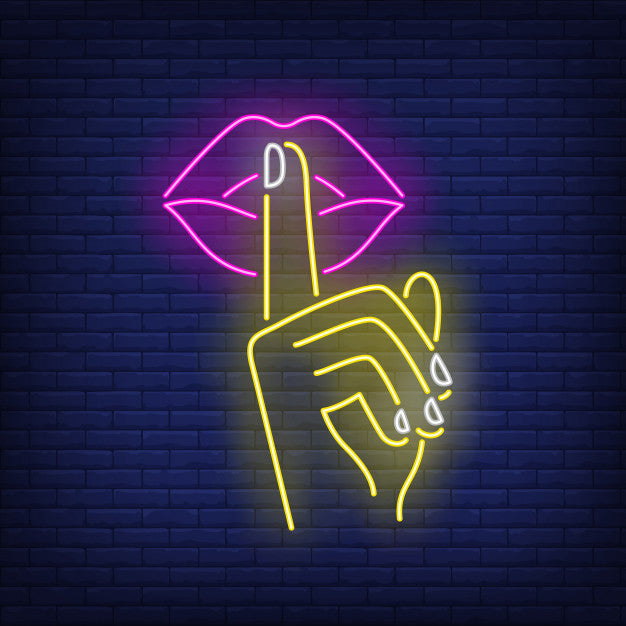 Shh Gesture Neon Sign — make neon sign