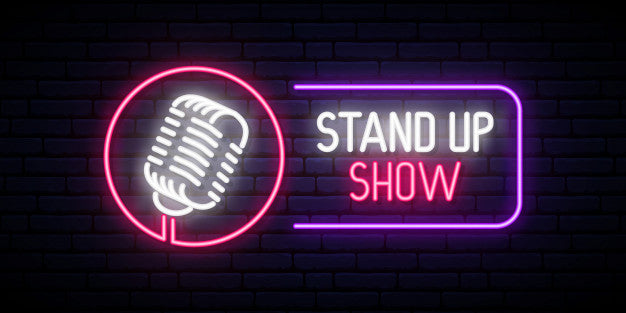 Stand Up Show Emblem Neon Sign for Comedy Clubs and Events — make neon sign
