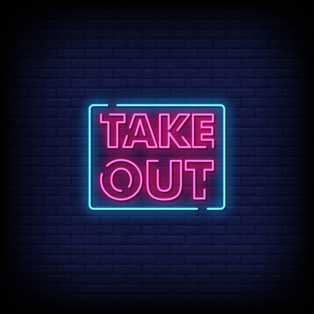 Take Out Neon Sign - Pink Neon Sign — make neon sign