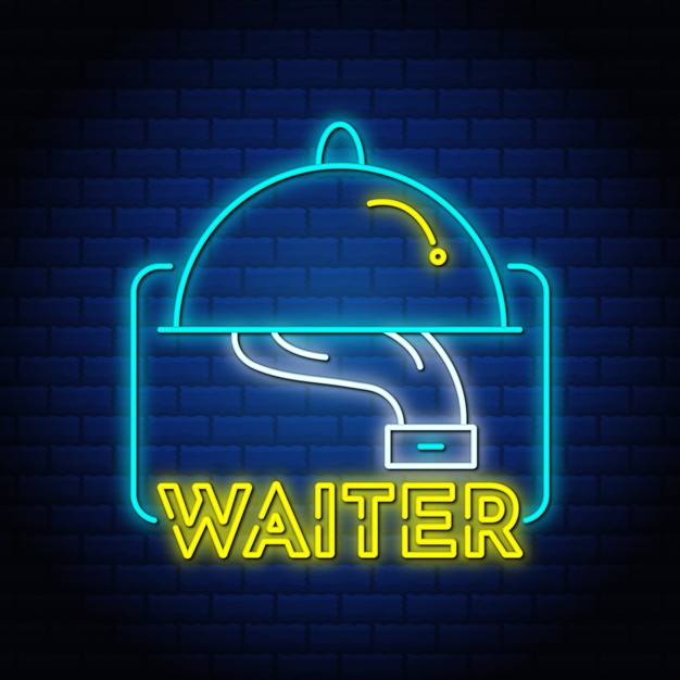 Waiter Neon Sign — make neon sign