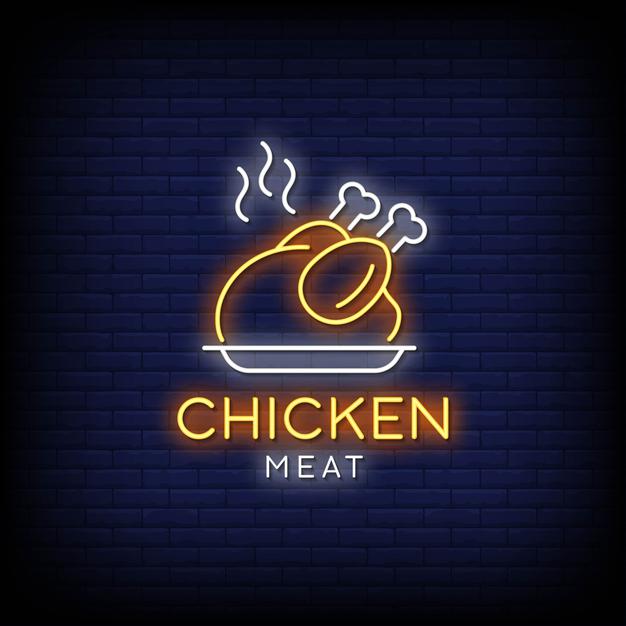 Chicken Meat Neon Sign — make neon sign