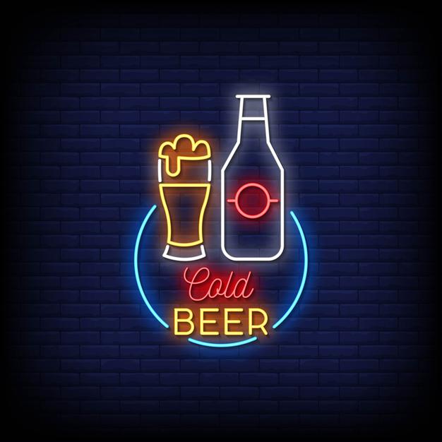 Cold Beer Logo Neon Sign Perfect for Bars & Events — make neon sign