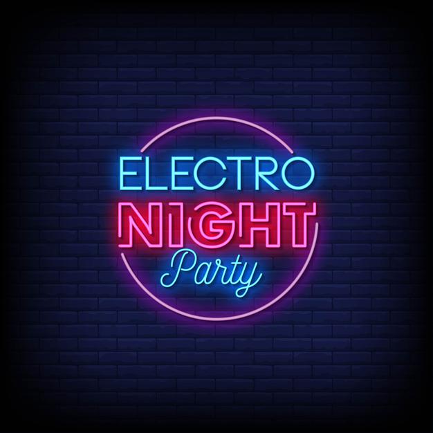 Electro Night Party Neon Sign — make neon sign