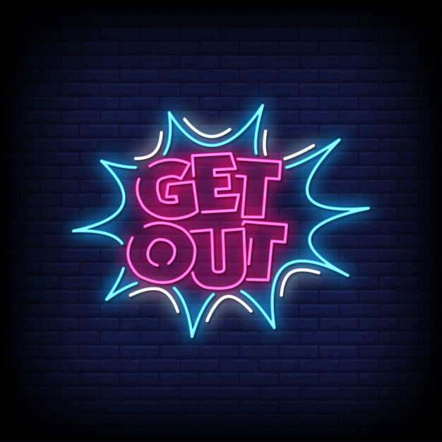 Get Out Neon Sign - Neon Pink Aesthetic Perfect for Home and Party Déc ...
