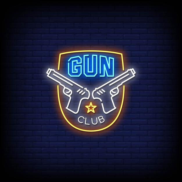 Gun Club Neon Sign — make neon sign