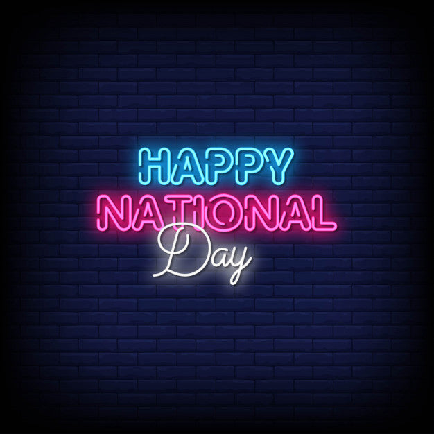 Happy National Day Neon Sign — make neon sign