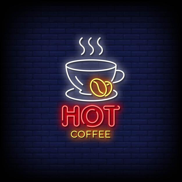 Hot Coffee Neon Sign Perfect for Cafes & Events — make neon sign