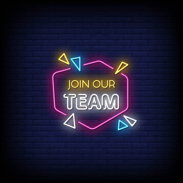 Join Our Team Neon Sign Perfect For Business Environment — make neon sign