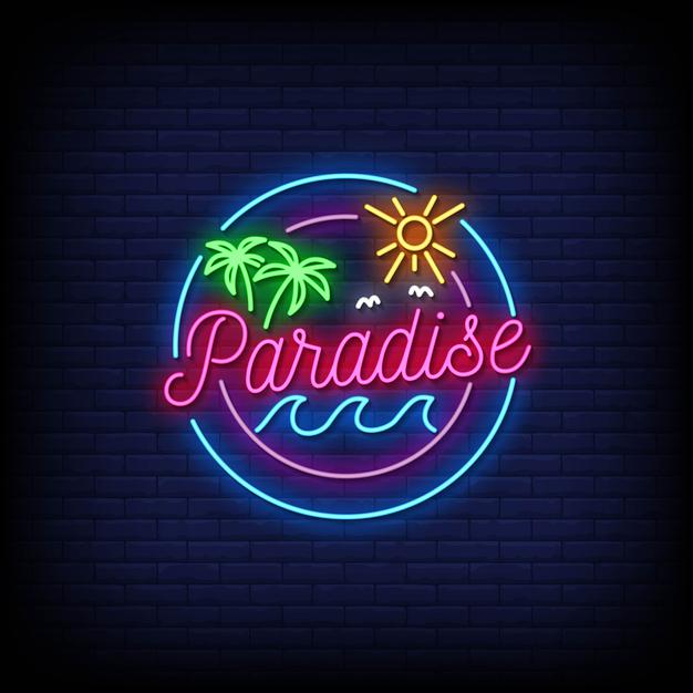 Paradise Logo Neon Sign Perfect for Bars & Events — make neon sign