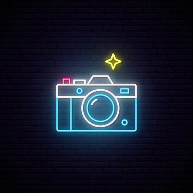 Photo Camera Neon Sign Perfect For Studio — make neon sign