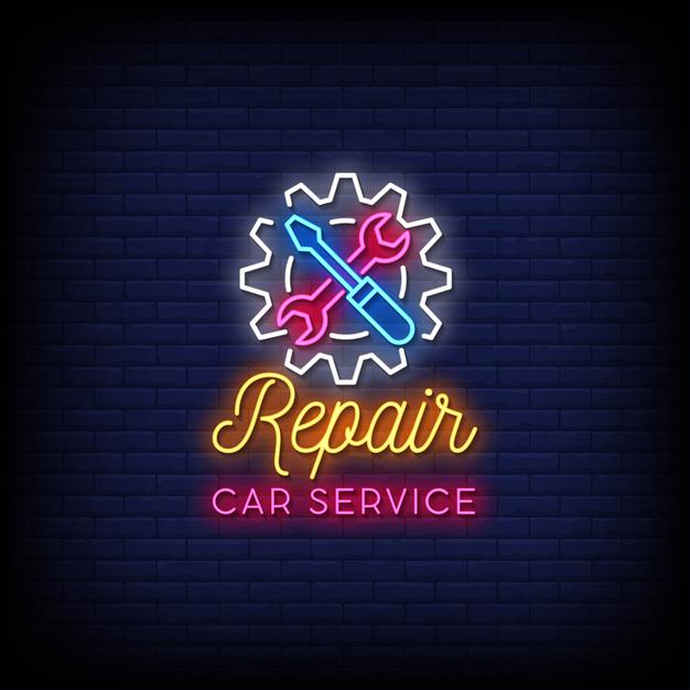 Repair Car Service Neon Sign — make neon sign