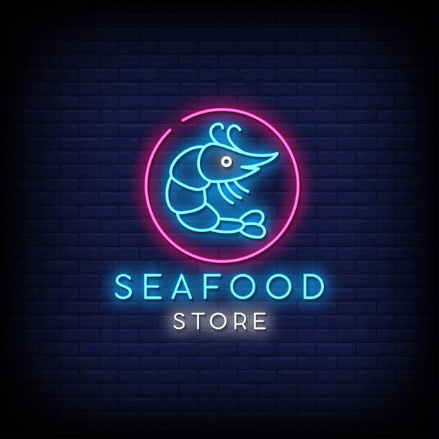 Seafood Food Store Neon Sign — make neon sign