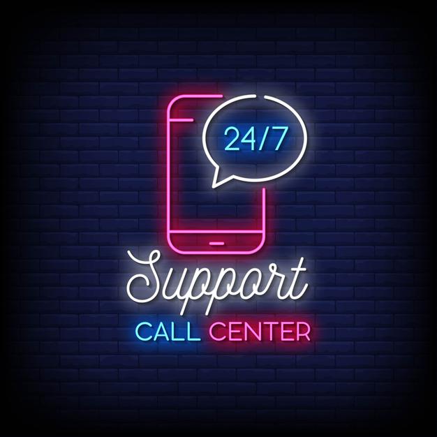 Support Call Canter Neon Sign Perfect For Business Environment — make ...
