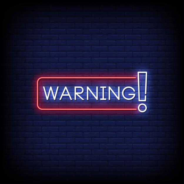 Warning Neon Sign — make neon sign